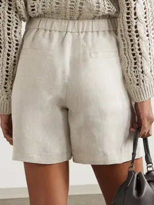 Brunello Cucinelli Pleated Linen Shorts