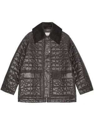GANNI Quilted Corduroy Collar Jacket - Grey