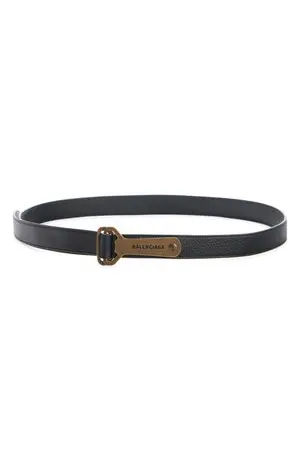 Balenciaga Bottle Opener D-ring Leather Belt - 1000 Black