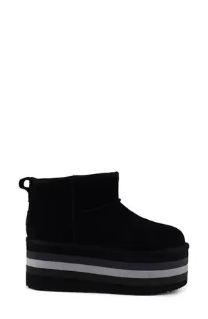 ZIGI Bliss Faux Shearling Platform Bootie - Black Suede