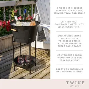 TWINE Beverage Tub With Stand & Tray