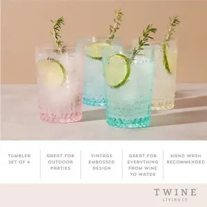 TWINE Shatterproof Acrylic Embossed Tumblers