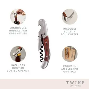 TWINE En Handled Double-hinged Corkscrew