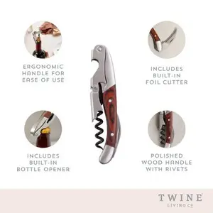 TWINE En Handled Double-hinged Corkscrew
