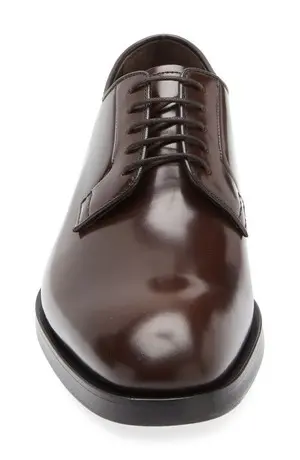 Prada Formale Spazzolato Plain Toe Derby - Bruciato