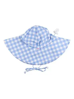 RUFFLEBUTTS Upf 50+ Sun Protective Hat - Periwinkle Blue Gingham