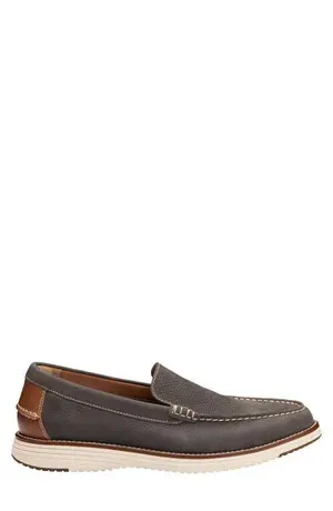 Johnston & Murphy Upton Perf Venetian Loafer - Charcoal Nubuck