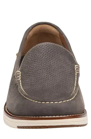 Johnston & Murphy Upton Perf Venetian Loafer - Charcoal Nubuck