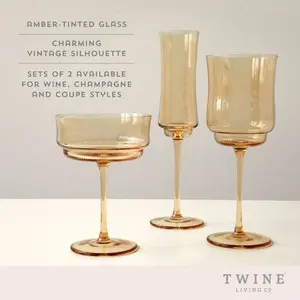 TWINE Tulip Coupe Glasses In Amber Set Of 2
