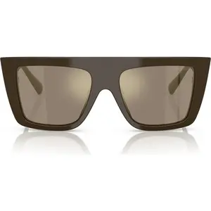 JIMMY CHOO Jimmy Choo 52mm Rectangular Sunglasses Brown Mirror