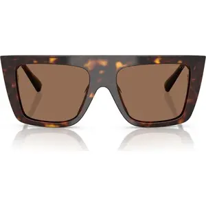 JIMMY CHOO 52mm Rectangular Sunglasses - Havana Brown