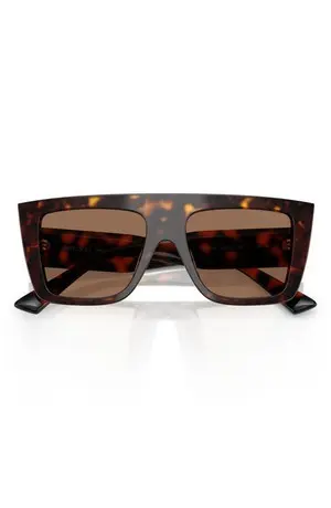 JIMMY CHOO 52mm Rectangular Sunglasses - Havana Brown