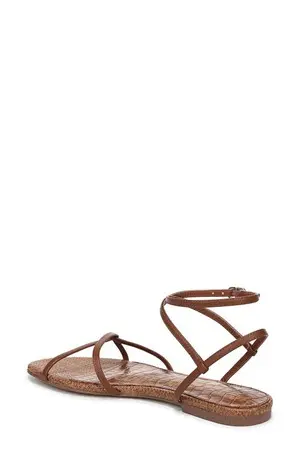 Sam Edelman Ellina Ankle Strap Sandals - Rich Cognac