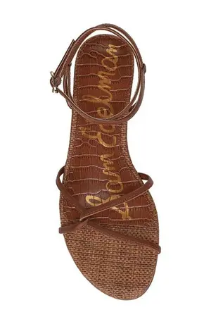 Sam Edelman Ellina Ankle Strap Sandals - Rich Cognac