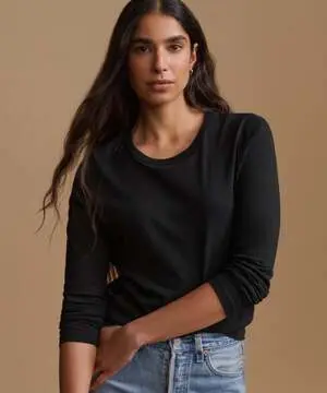Jenni Kayne Long-sleeve Slim T-shirt - Black