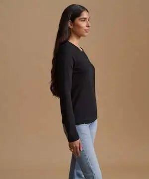 Jenni Kayne Long-sleeve Slim T-shirt - Black