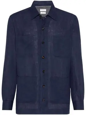 Brunello Cucinelli Linen Shirt - Blue