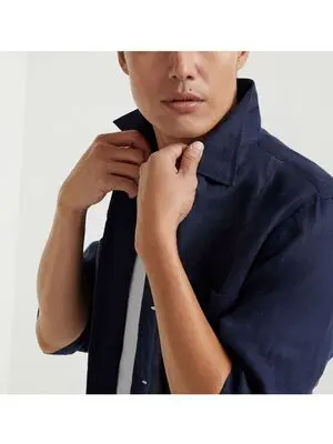 Brunello Cucinelli Linen Shirt - Blue