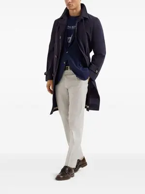 Brunello Cucinelli Single-breasted Trenchcoat - Blue
