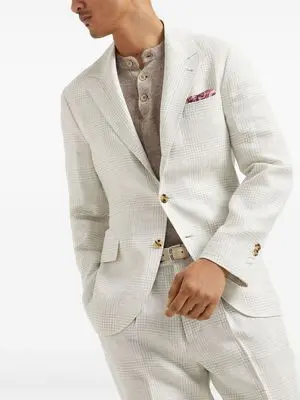 Brunello Cucinelli Checked-pattern Blazer - Neutrals