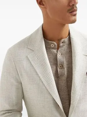 Brunello Cucinelli Checked-pattern Blazer - Neutrals