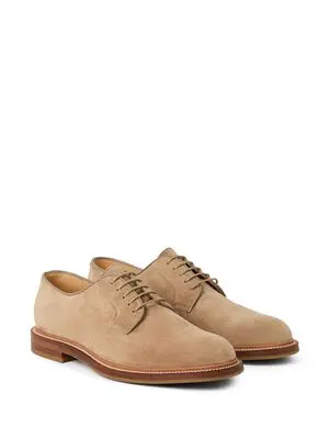 Brunello Cucinelli Suede Derby Shoes - Brown