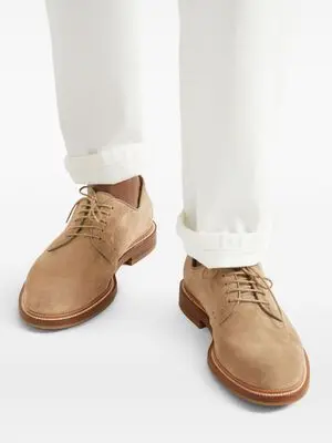 Brunello Cucinelli Suede Derby Shoes - Brown