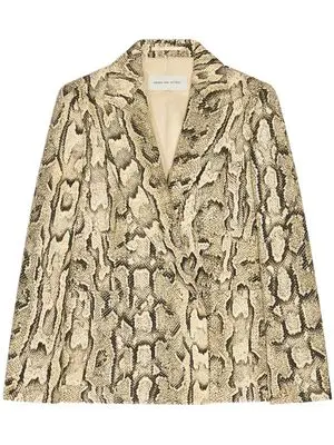 Dries Van Noten DRIES VAN NOTEN Jacquarded Double-Breasted Blazer Neutrals
