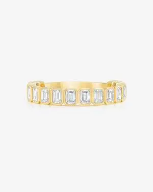 Ring Concierge Emerald Bezel Band Platinum Wedding Band One-color
