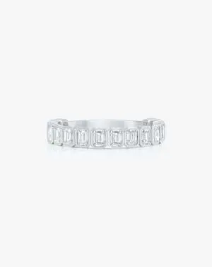 Ring Concierge Emerald Bezel Band Wedding Band - Platinum