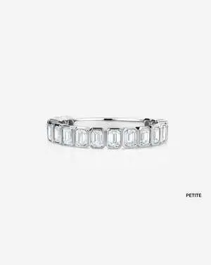 Ring Concierge Emerald Cut Diamond Bezel Set Band Ring - Platinum