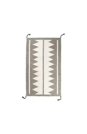 ARCHIVE NEW YORK Zapotec Geometric Handwoven Flatweave Wool Rug - Grey