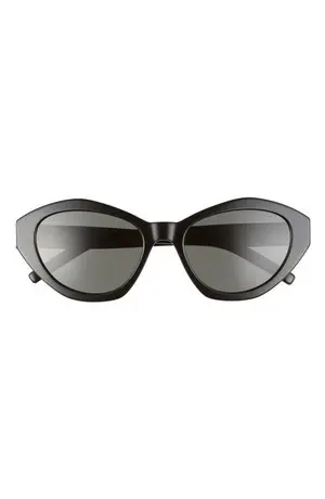 Saint Laurent 54mm Irregular Cat Eye Sunglasses - Black/grey