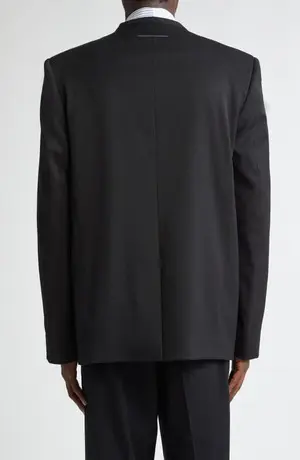 MAISON MARGIELA Collarless Raw Edge Suit Jacket