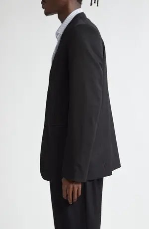MAISON MARGIELA Collarless Raw Edge Suit Jacket