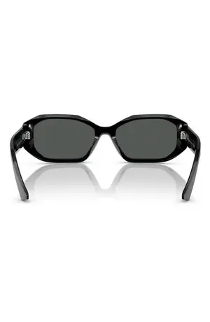 JIMMY CHOO 56mm Oval Sunglasses - Black/crystal Jet/dark Grey