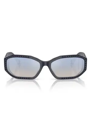 JIMMY CHOO Jimmy Choo 56mm Oval Sunglasses Blue Silver
