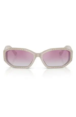 JIMMY CHOO Jimmy Choo 56mm Oval Sunglasses Silver Mirror