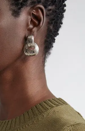 Oscar De La Renta Mosaic Texture Drop Earrings
