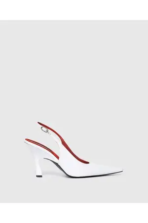 Stella McCartney Elsa Pointed Toe Slingbacks - White