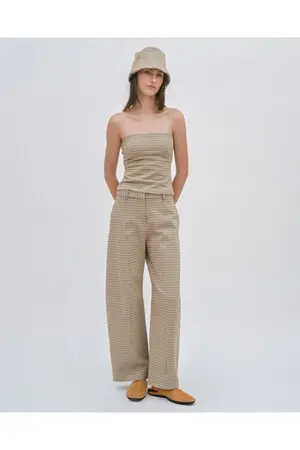 Rosetta Getty Straight Taper Tab Pant In Houndstooth Plaid