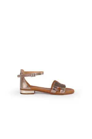 MENINA STEP Leather Flat Sandal - Natural
