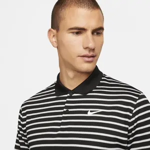 Nike Dri-fit Victory Striped Golf Polo - Black