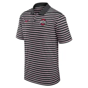 Nike Ohio State Buckeyes Primetime Victory Striped Dri-fit College Polo - Black