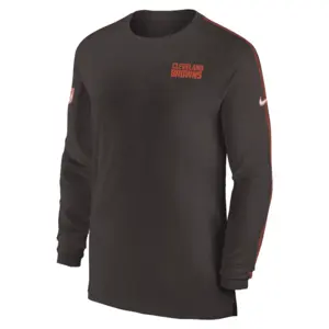 Nike Cleveland Sideline Coach Dri-FIT NFL Long-Sleeve Top Brown