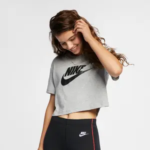 Nike Sportswear Essential Cropped Logo T-Shirt Grey