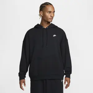 Nike Club Fleece Oversized French Terry Pullover Hoodie - Black