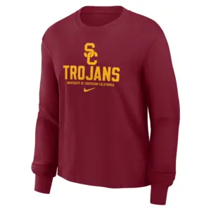 Nike USC Trojans Primetime University Boxy Long-Sleeve T-Shirt Red