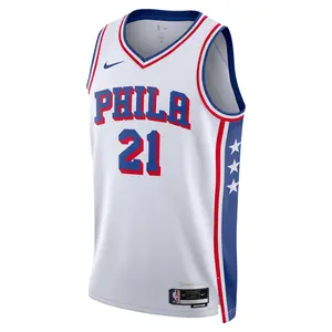Nike Joel Embiid Philadelphia 76ers 2023/24 Association Edition Dri-fit Nba Swingman Jersey - White