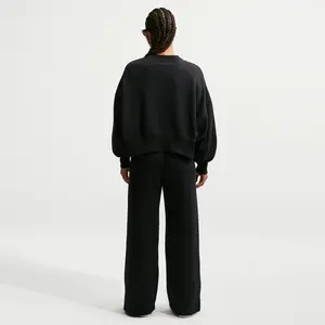 Nike Phoenix Fleece Oversized Crew-neck Sweatshirt - Black